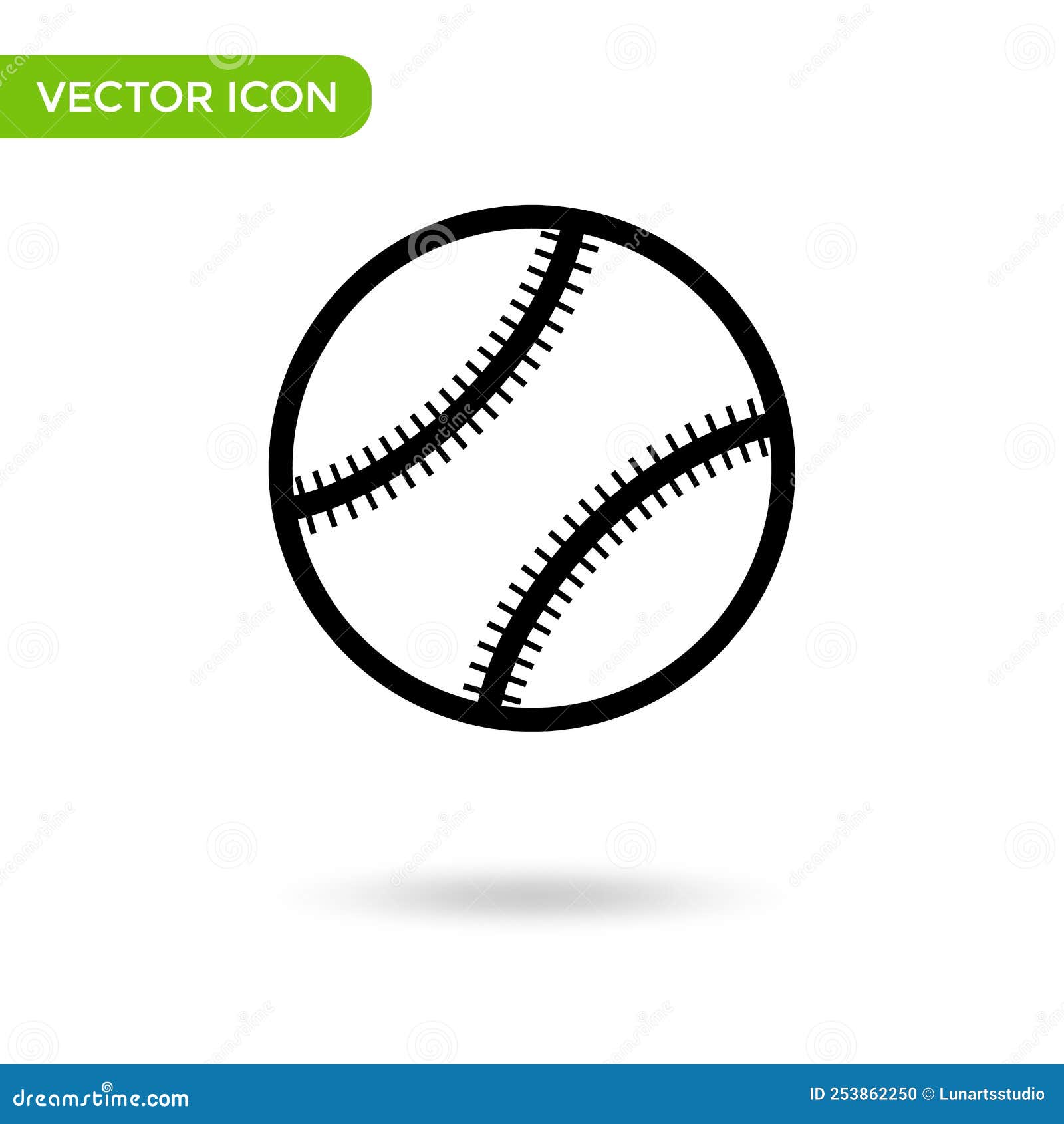 Baseball Ball Icon. Minimal and Creative Icon Isolated on White ...
