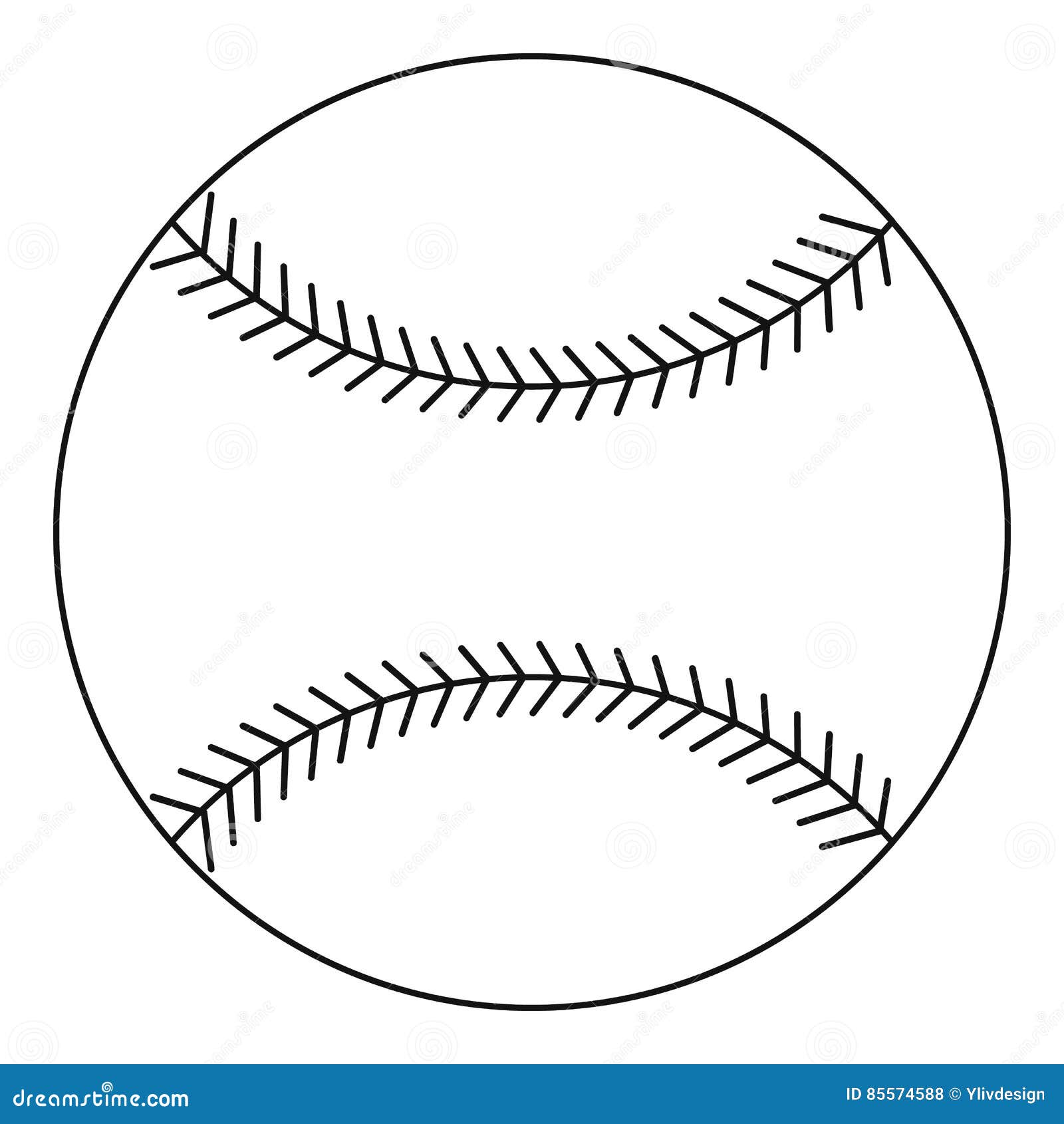 Baseball Ball Icon, Outline Style Stock Vector - Illustration of close ...