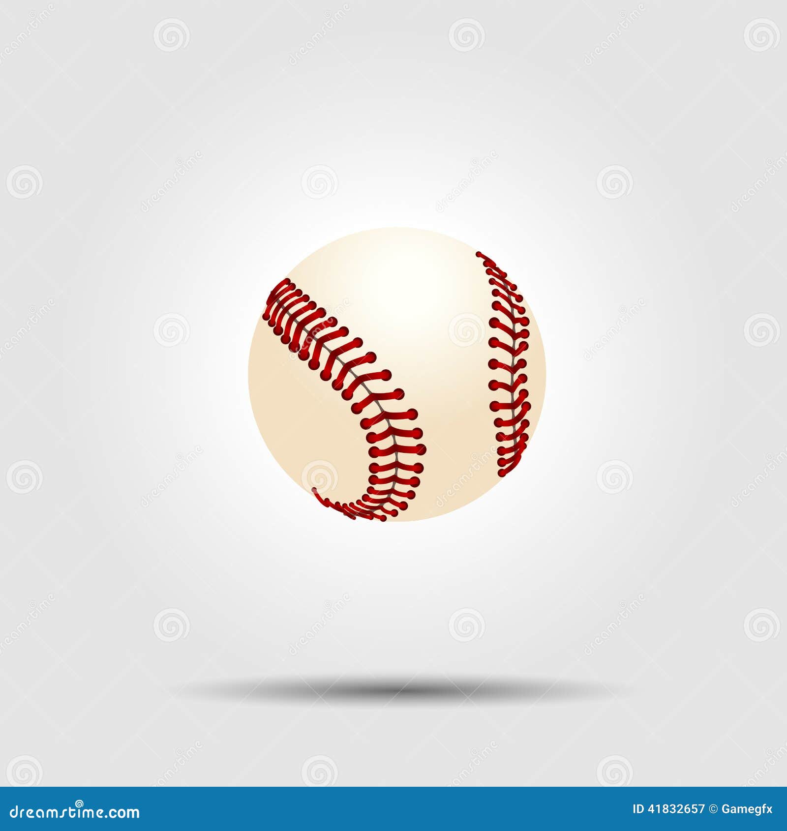 Baseball Ball Isolated on White with Shadow Stock Vector - Illustration ...