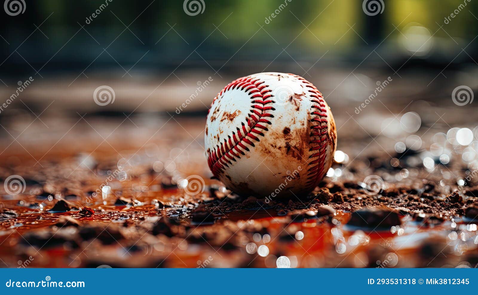 Baseball ball in the mud. stock illustration. Illustration of sport ...