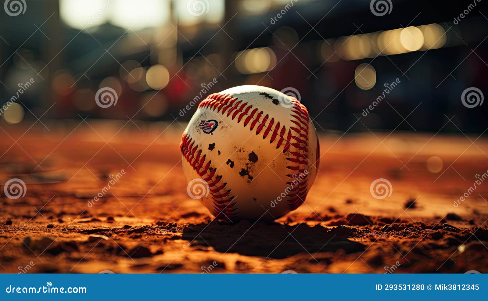 Baseball ball in the mud. stock illustration. Illustration of athletics ...