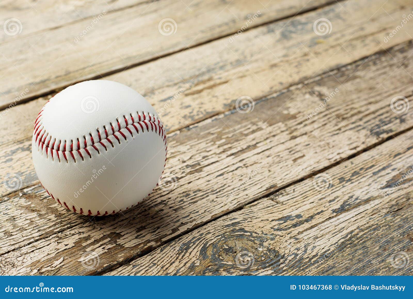 Baseball Ball on Old Rustic Wooden Backstage Stock Photo - Image of ...