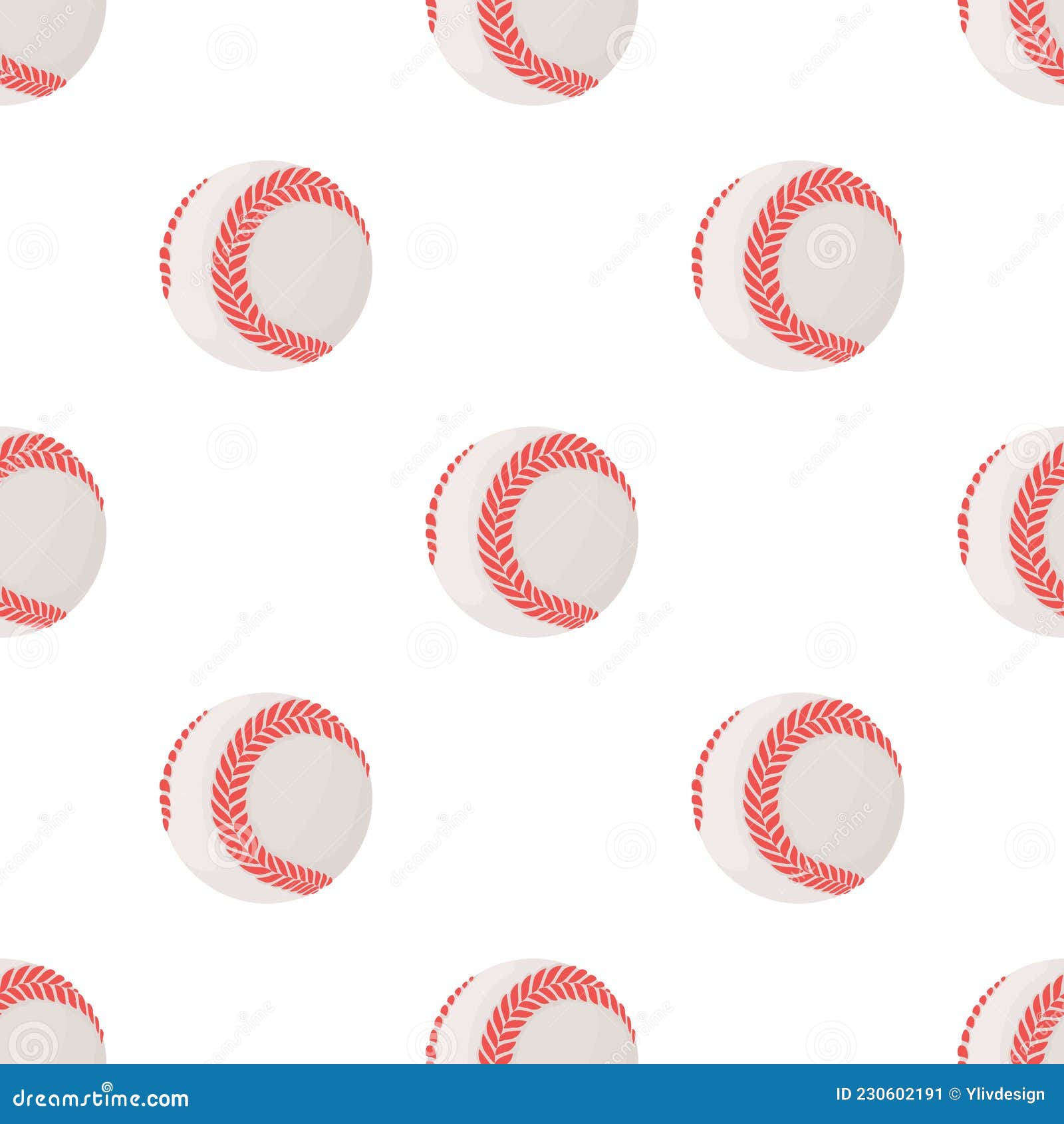 Baseball Ball Pattern Seamless Vector Stock Vector - Illustration of ...