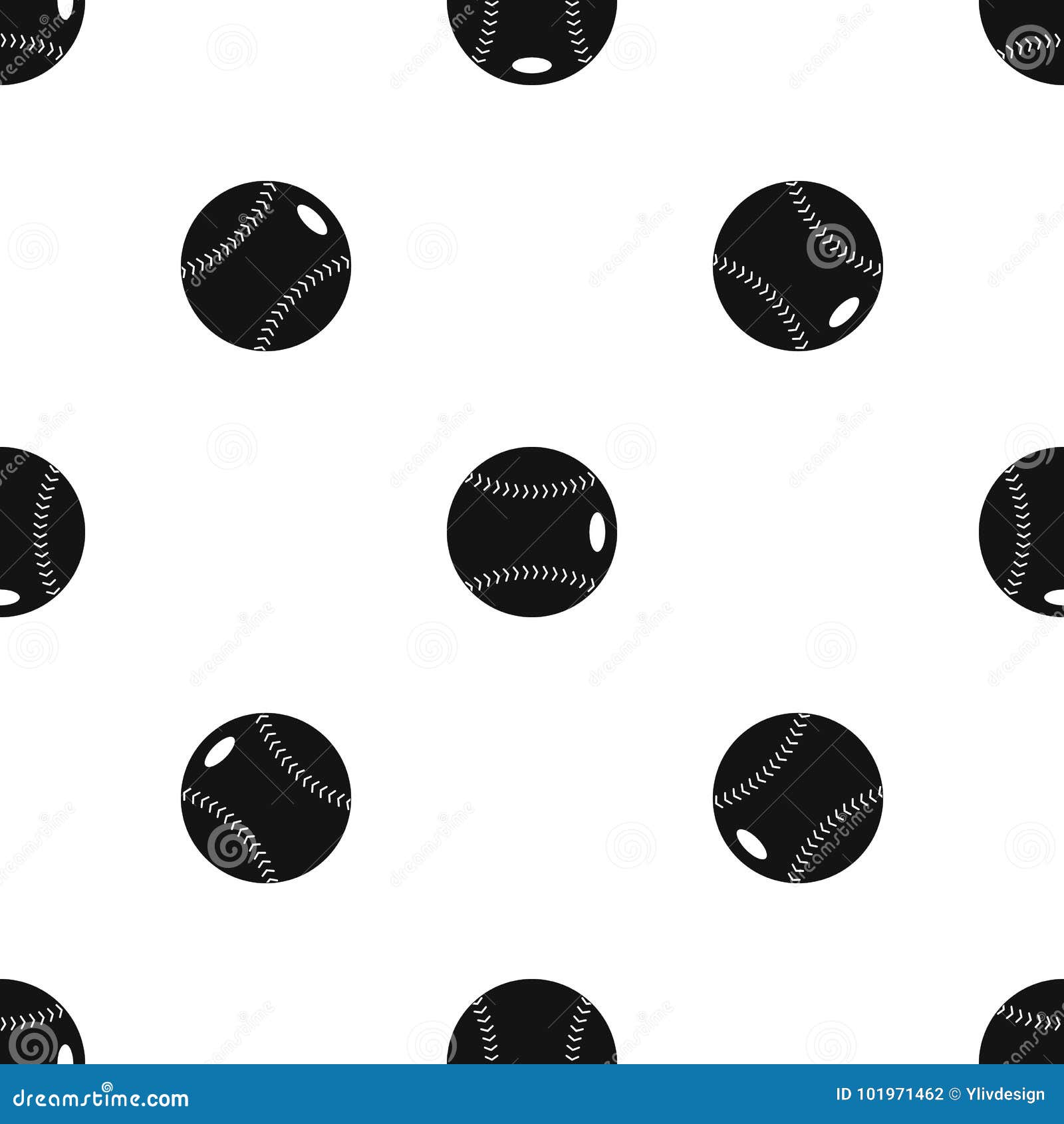 Baseball Ball Pattern Seamless Black Stock Vector - Illustration of ...