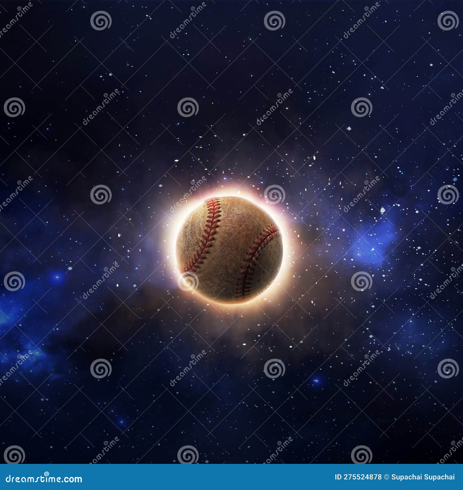 Baseball Ball, on a the Planet View from Space Stock Photo - Image of ...