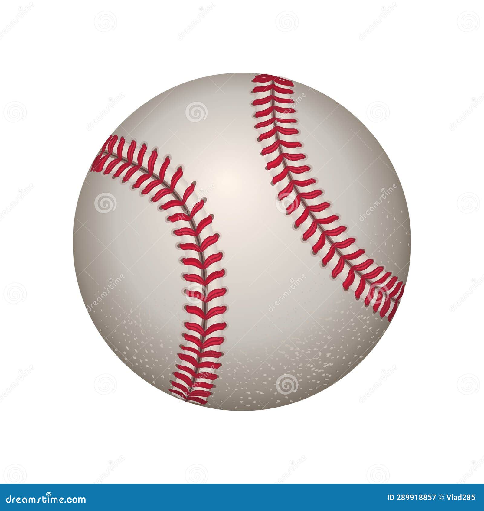 Vector Illustration of Realistic Baseball Leather Ball. Stock ...