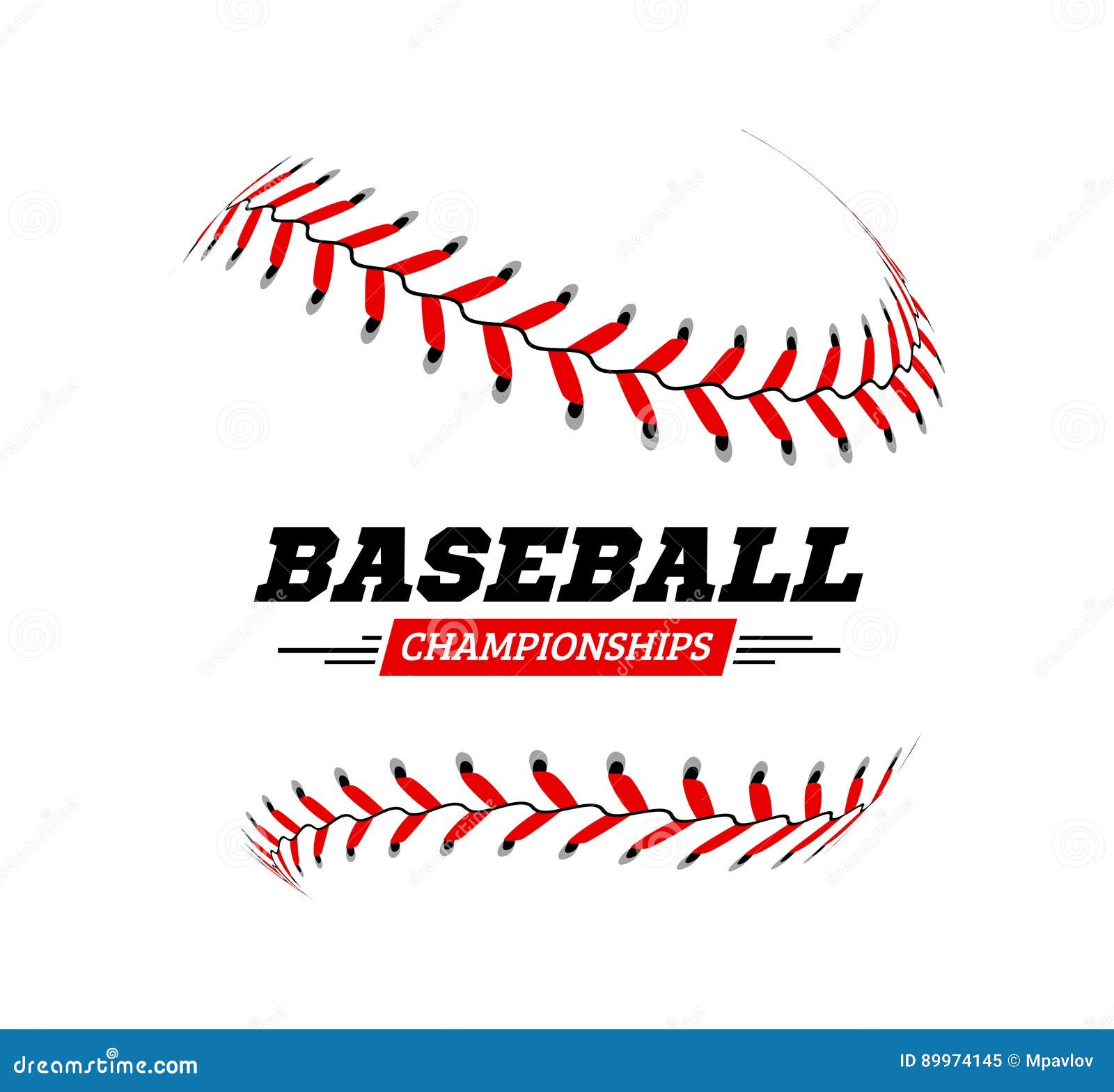 Baseball Laces Set. Baseball Stitches With Red Threads. Sports Graphic ...