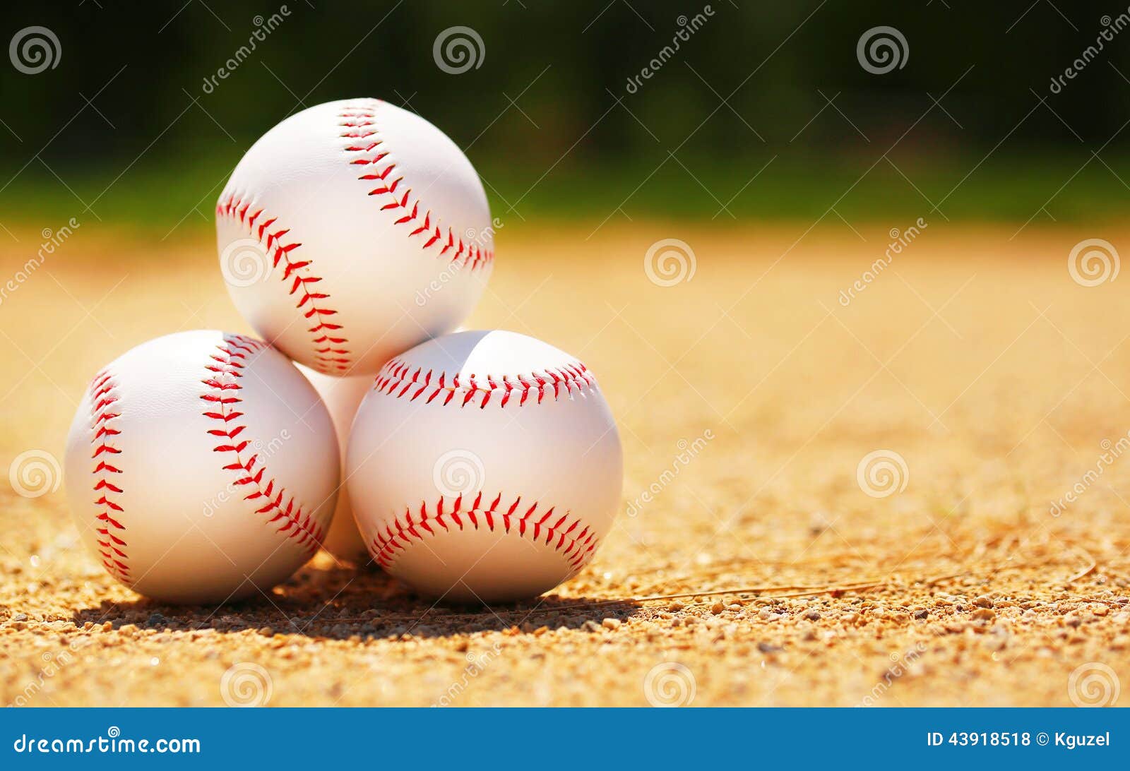 Baseball. Balls on Field stock photo. Image of infield - 43918518