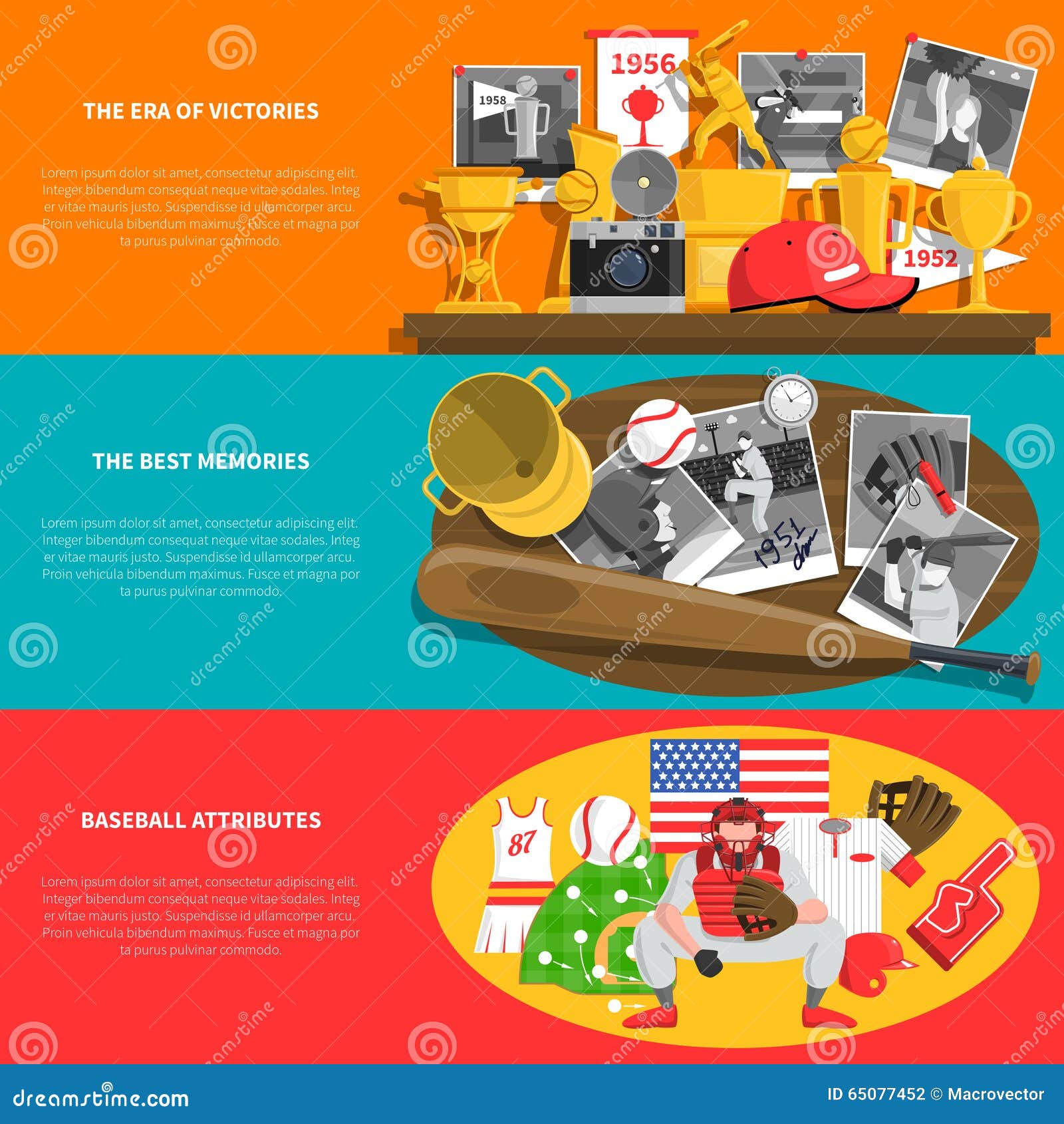 Baseball banner set stock vector. Illustration of layout - 65077452