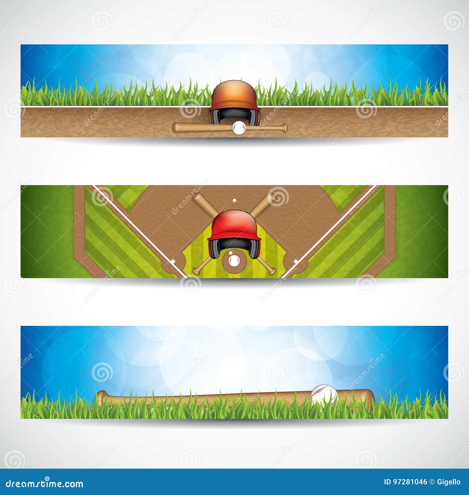 Baseball banners stock vector. Illustration of equipment - 97281046