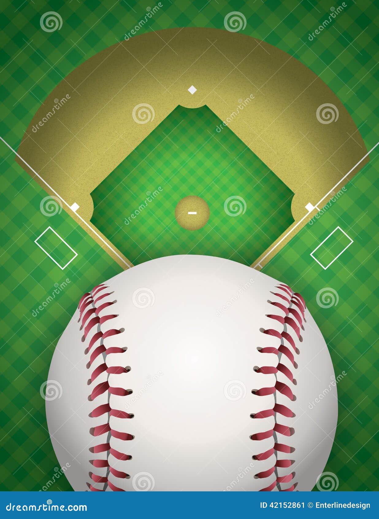 Baseball and Baseball Field Illustration Stock Vector - Illustration of ...