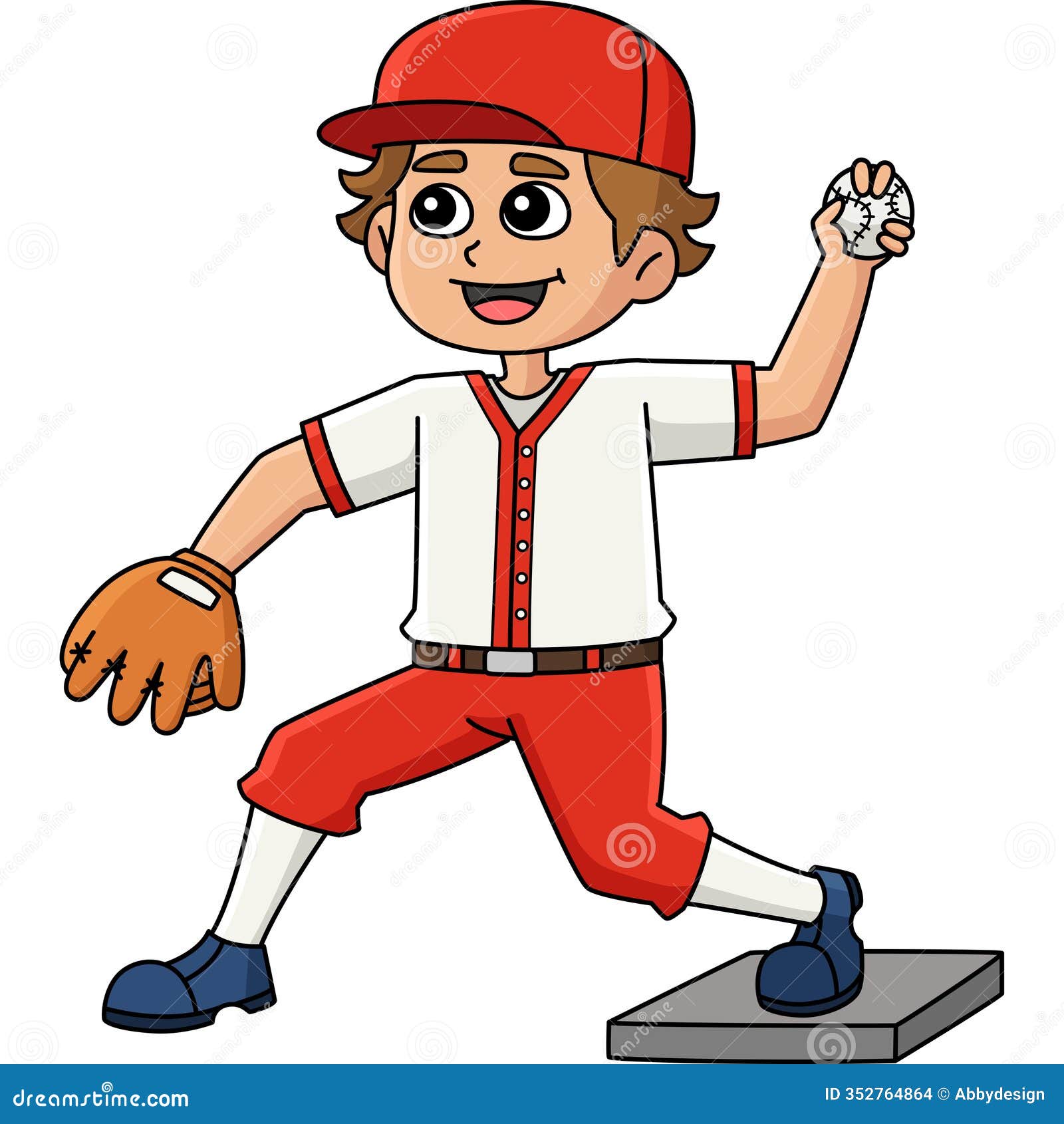 Baseball Baseman Coloring Page Illustration Cartoon Vector ...