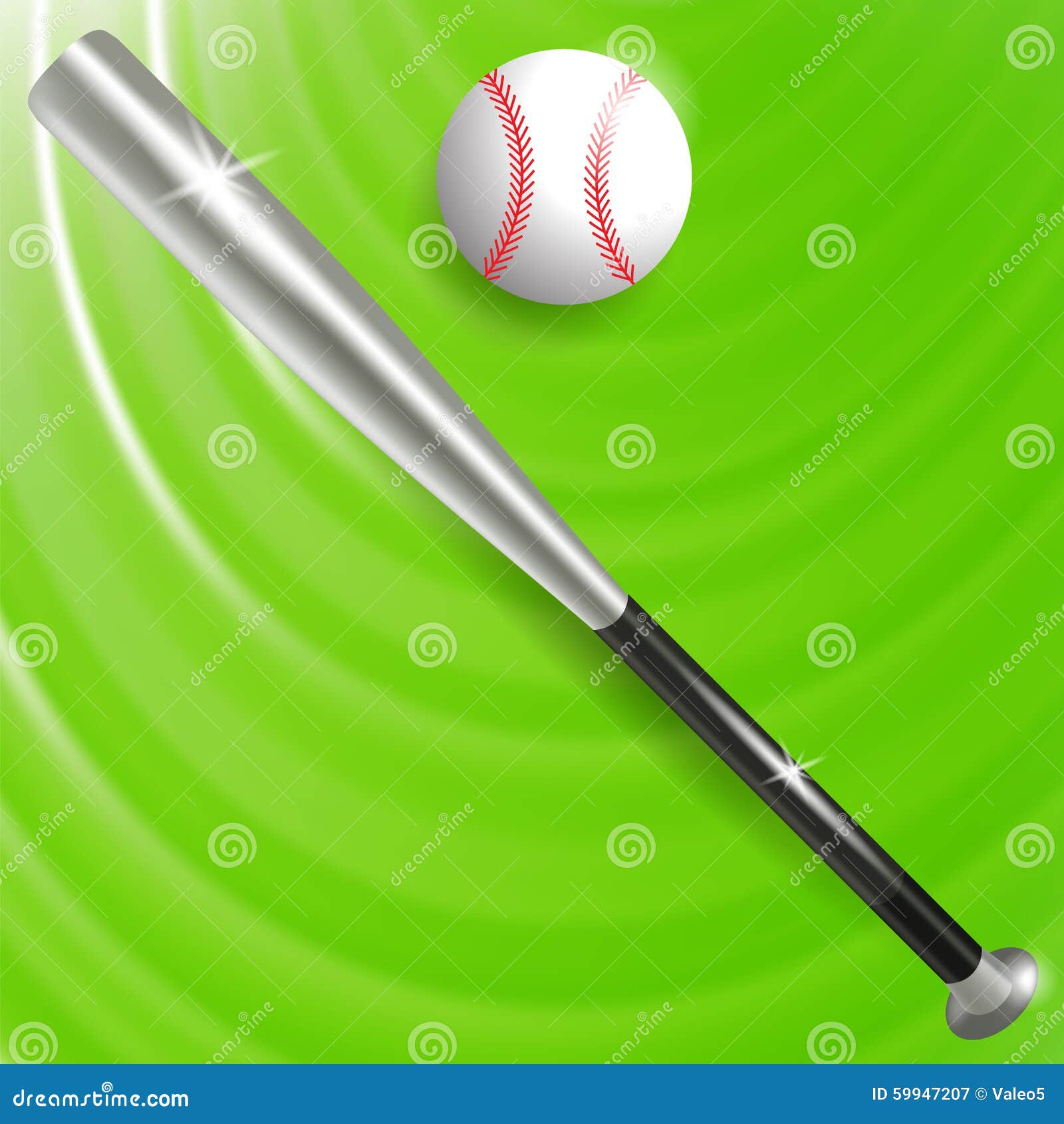 Baseball Bat and Ball stock vector. Illustration of softball - 59947207