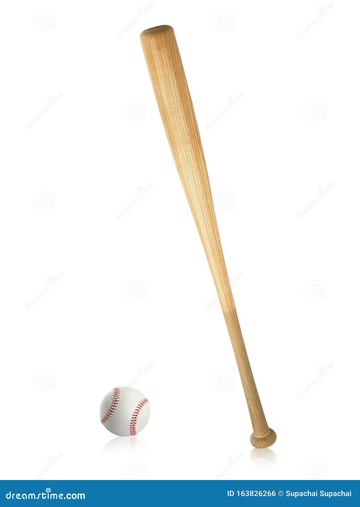 Baseball Bat and Ball Isolated on White Background Stock Photo - Image ...