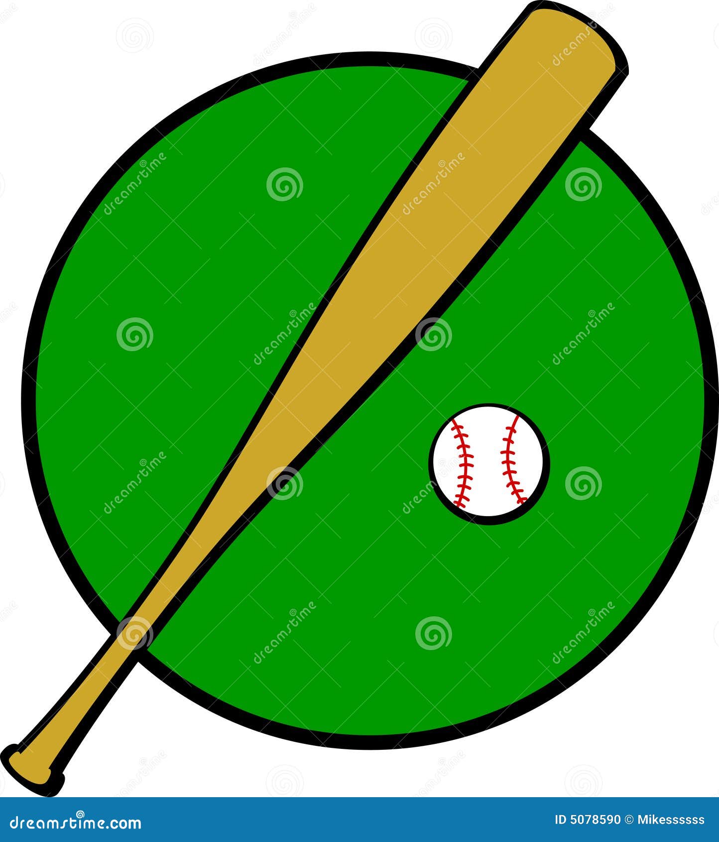 Baseball Bat and Ball Vector Illustration Stock Vector - Illustration ...