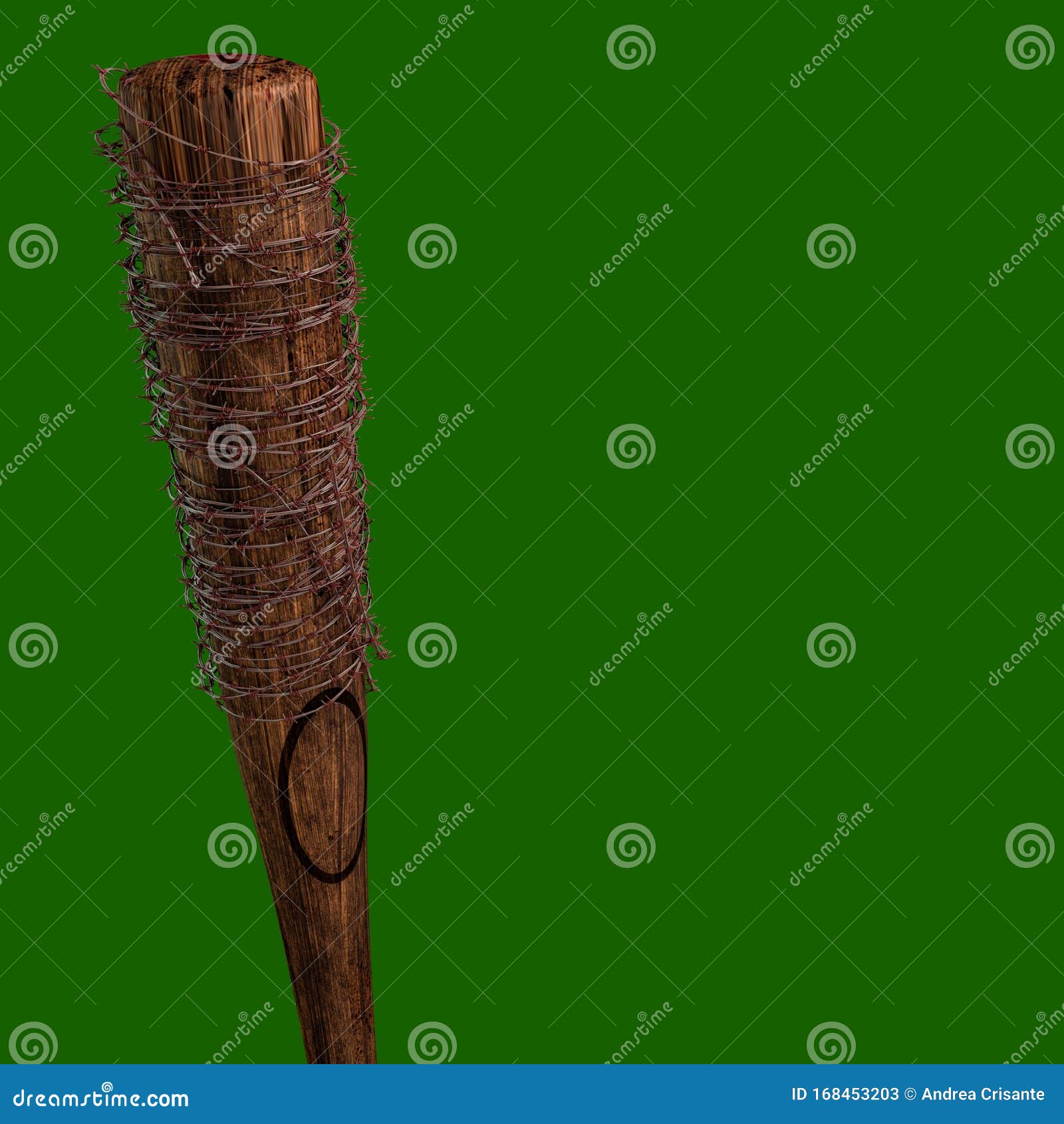 Baseball Bat with Barbed Wire Stock Illustration - Illustration of ...