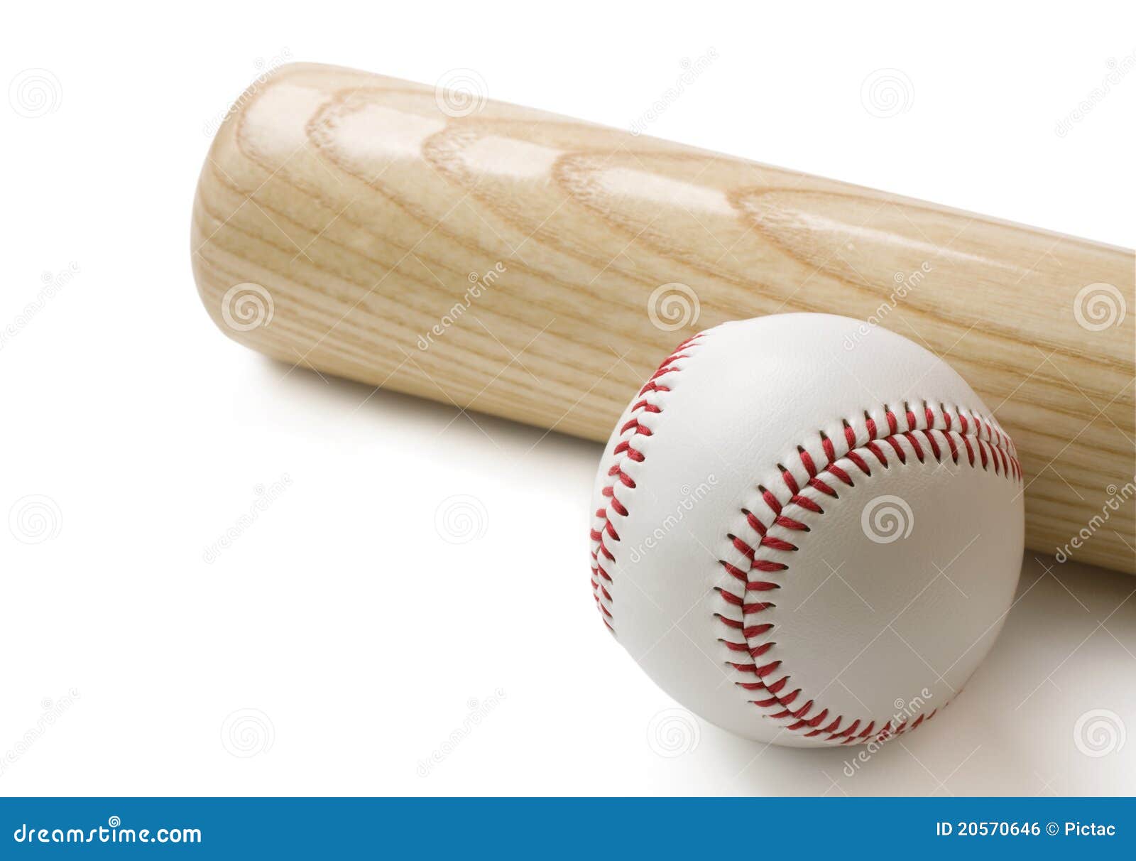 Baseball Bat and Baseball on White Stock Photo - Image of stick, play ...