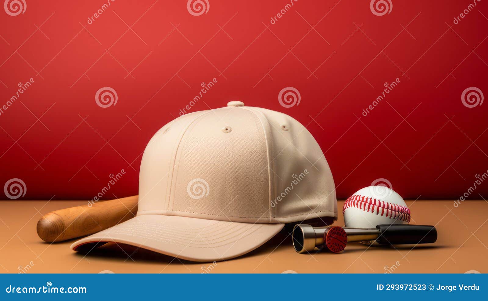 Baseball bat, cap and ball stock illustration. Illustration of ...