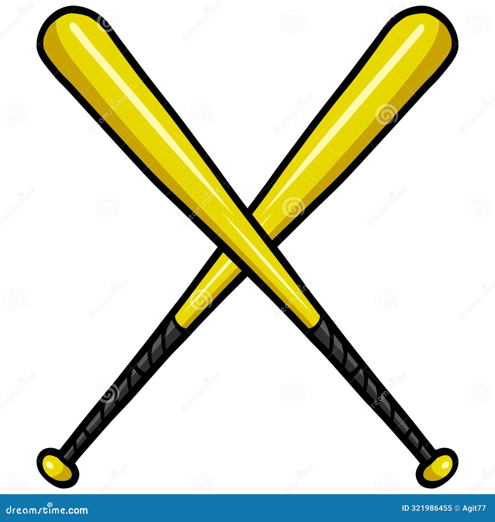 Baseball Bat Crossed Bats Vector Illustration Stock Vector ...