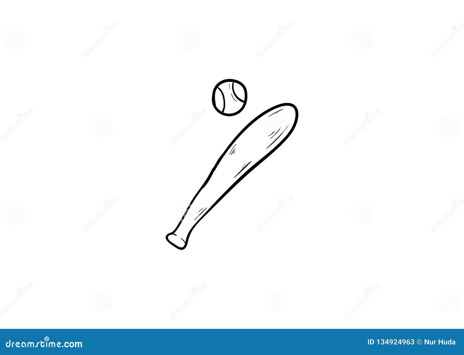 Baseball Bat Doodle Icon Vector Stock Vector - Illustration of doodle ...