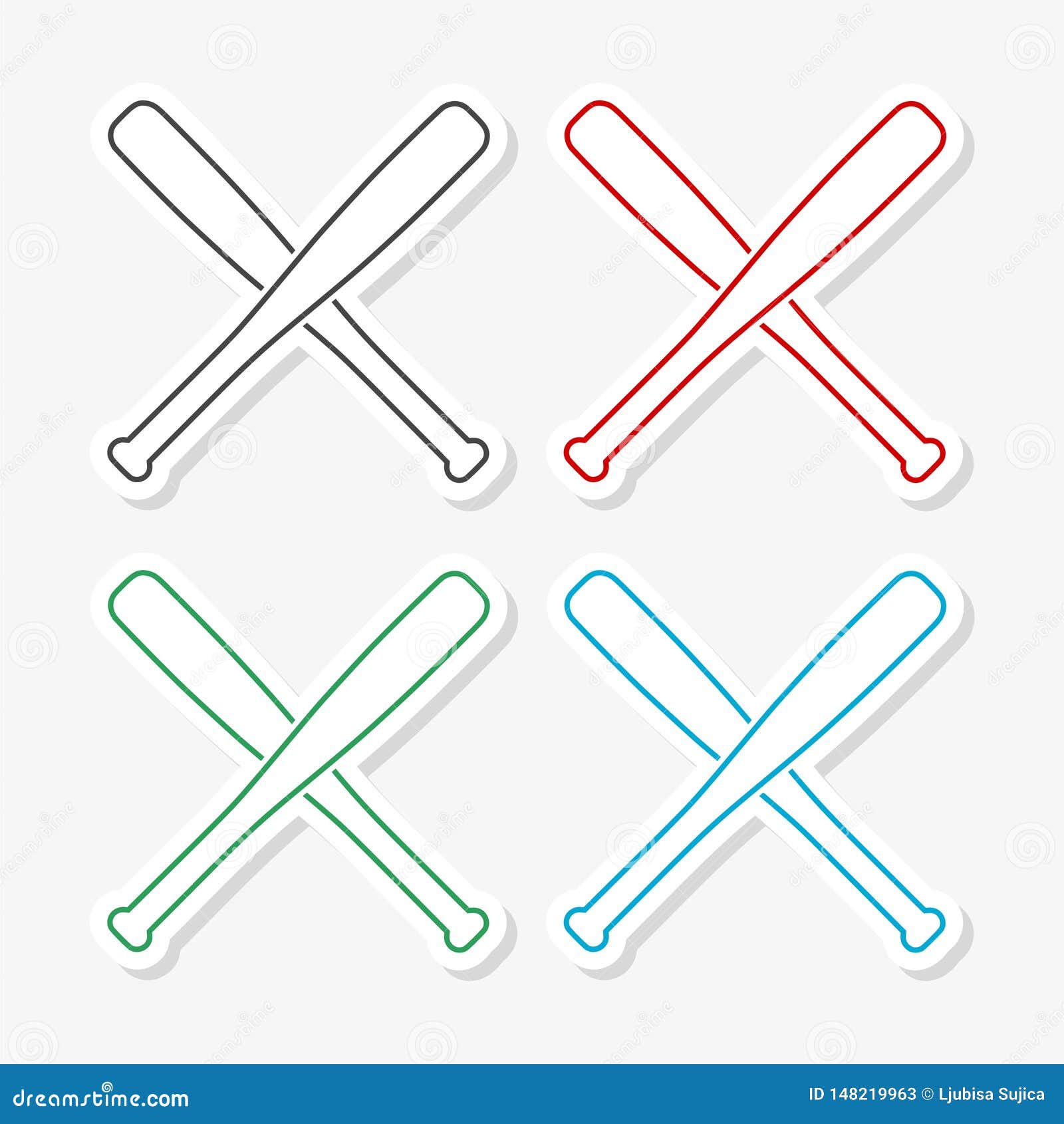 Baseball Bat in Flat Design - Illustration Stock Vector - Illustration ...