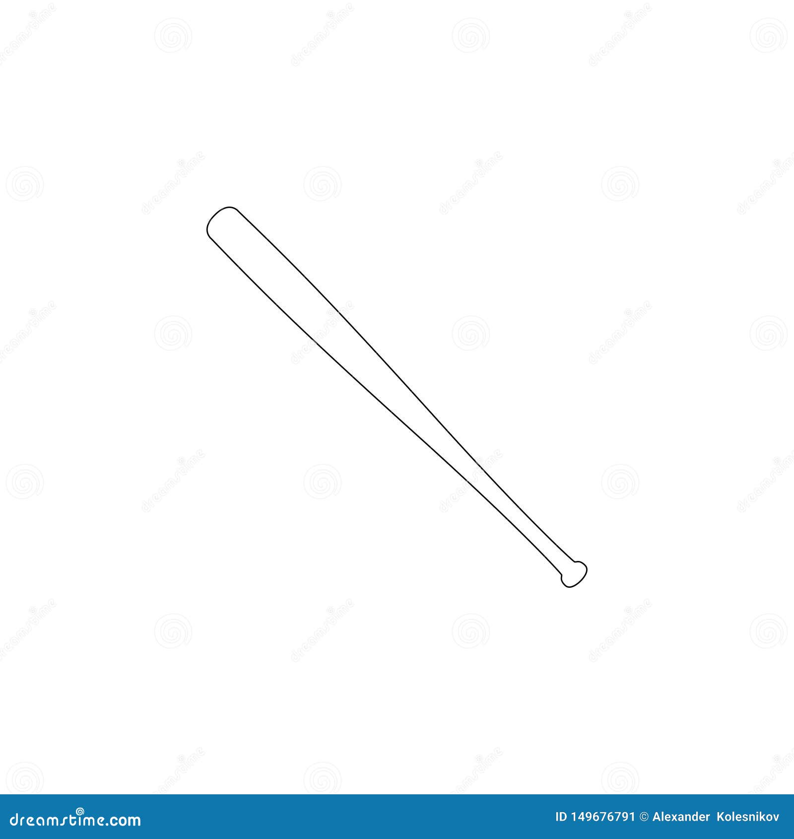 Baseball Bat. Flat Vector Icon Stock Vector - Illustration of emblem ...