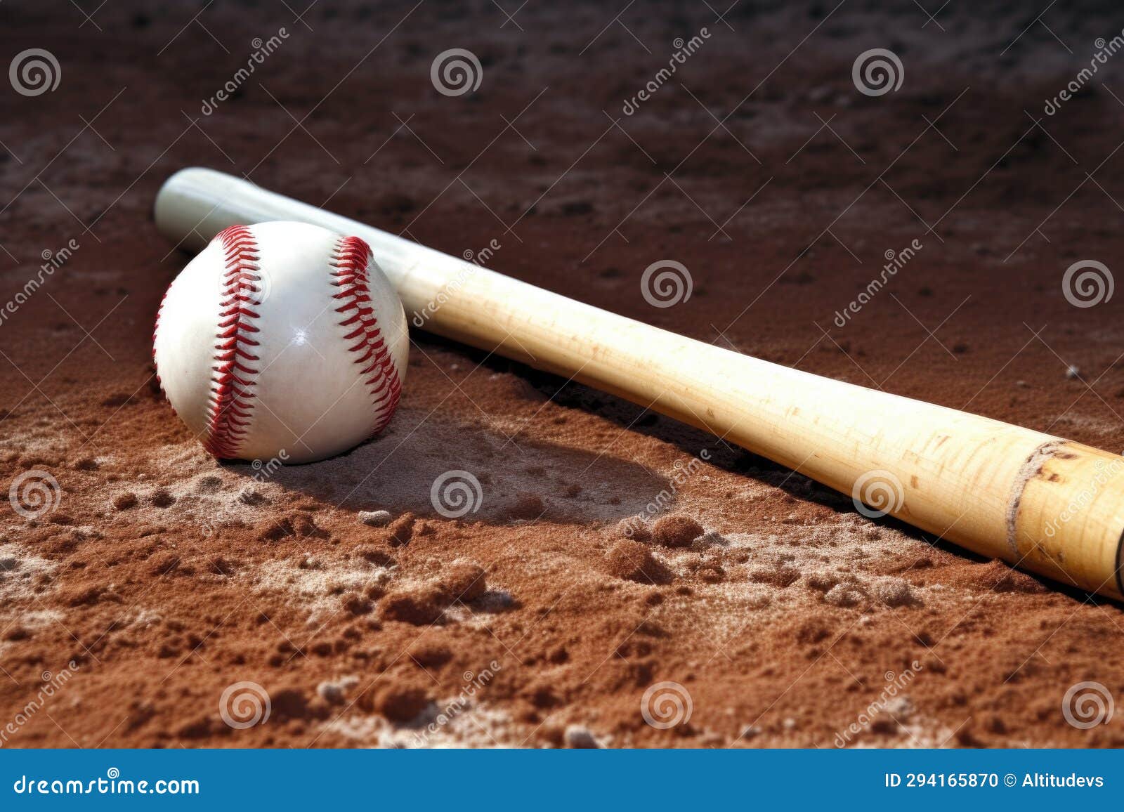 Baseball and Bat on Home Plate, No People Stock Illustration ...