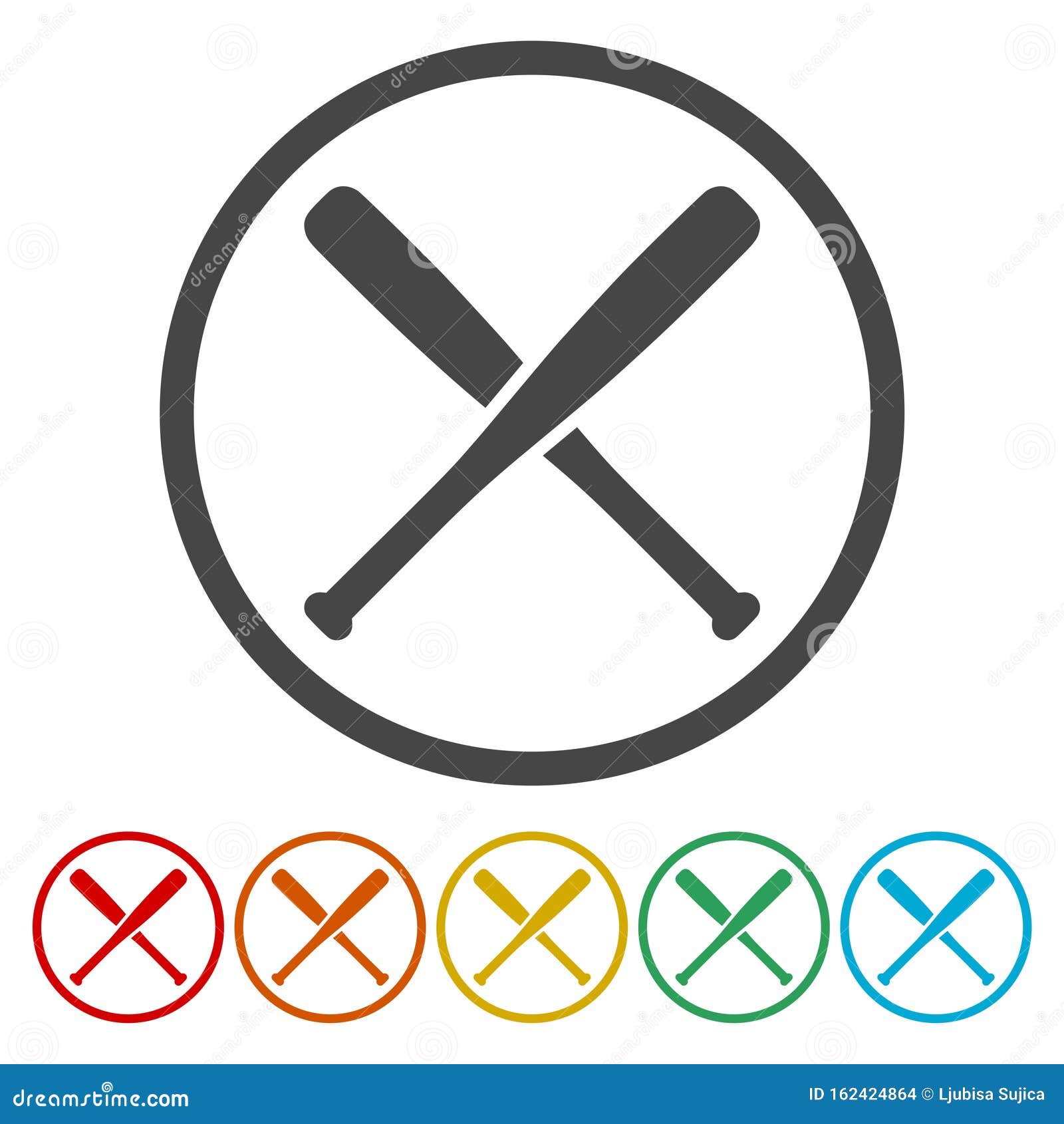 Baseball Bat Icons Set - Vector Illustration Stock Vector ...