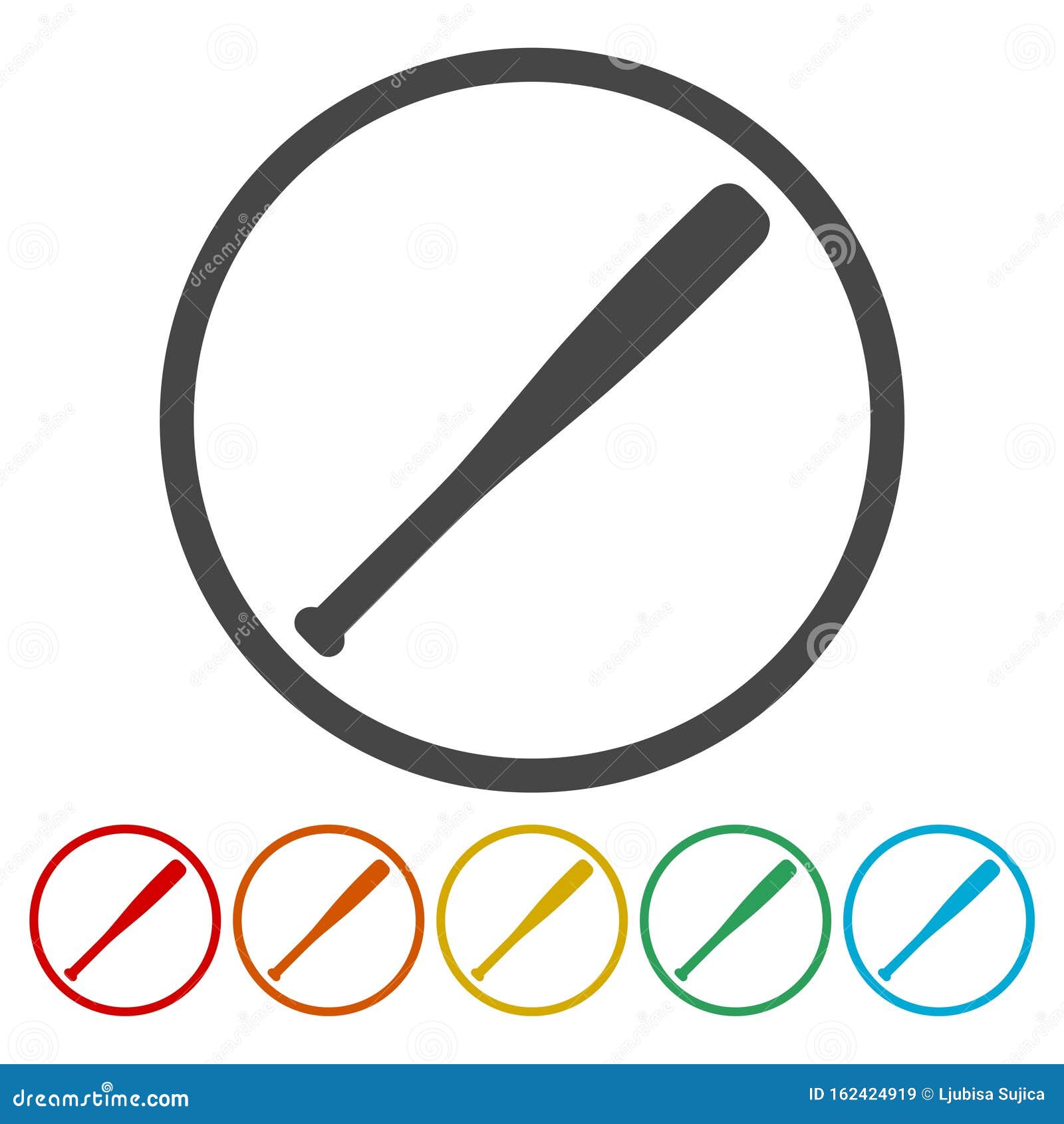 Baseball Bat Icons Set - Vector Illustration Stock Vector ...