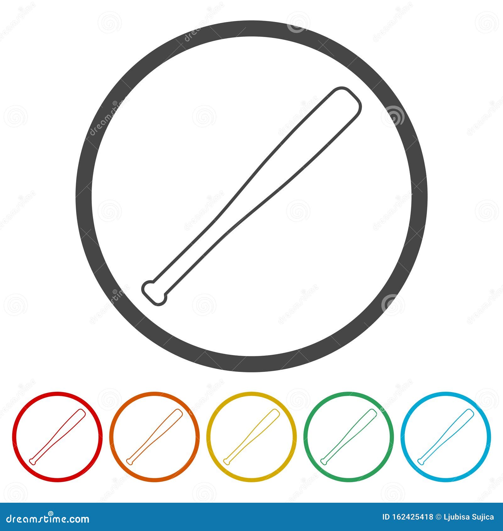 Baseball Bat Icons Set - Vector Illustration Stock Illustration ...