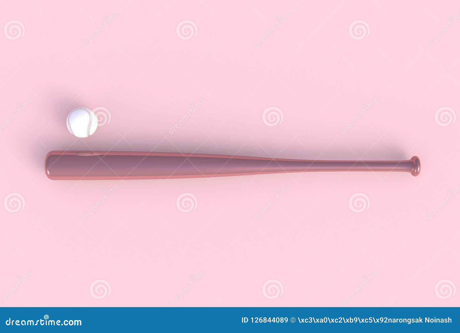 Baseball Bat on Pink Background Stock Illustration - Illustration of ...