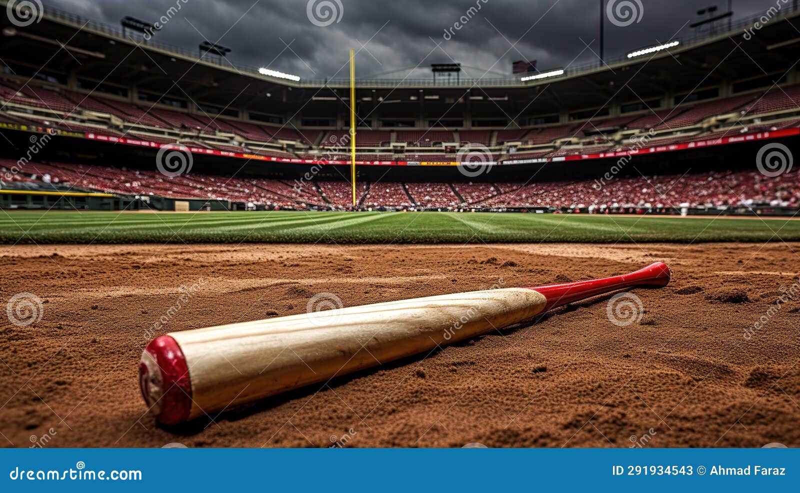 A Baseball Bat Laying on Dusty Ground in the Field Stock Illustration ...