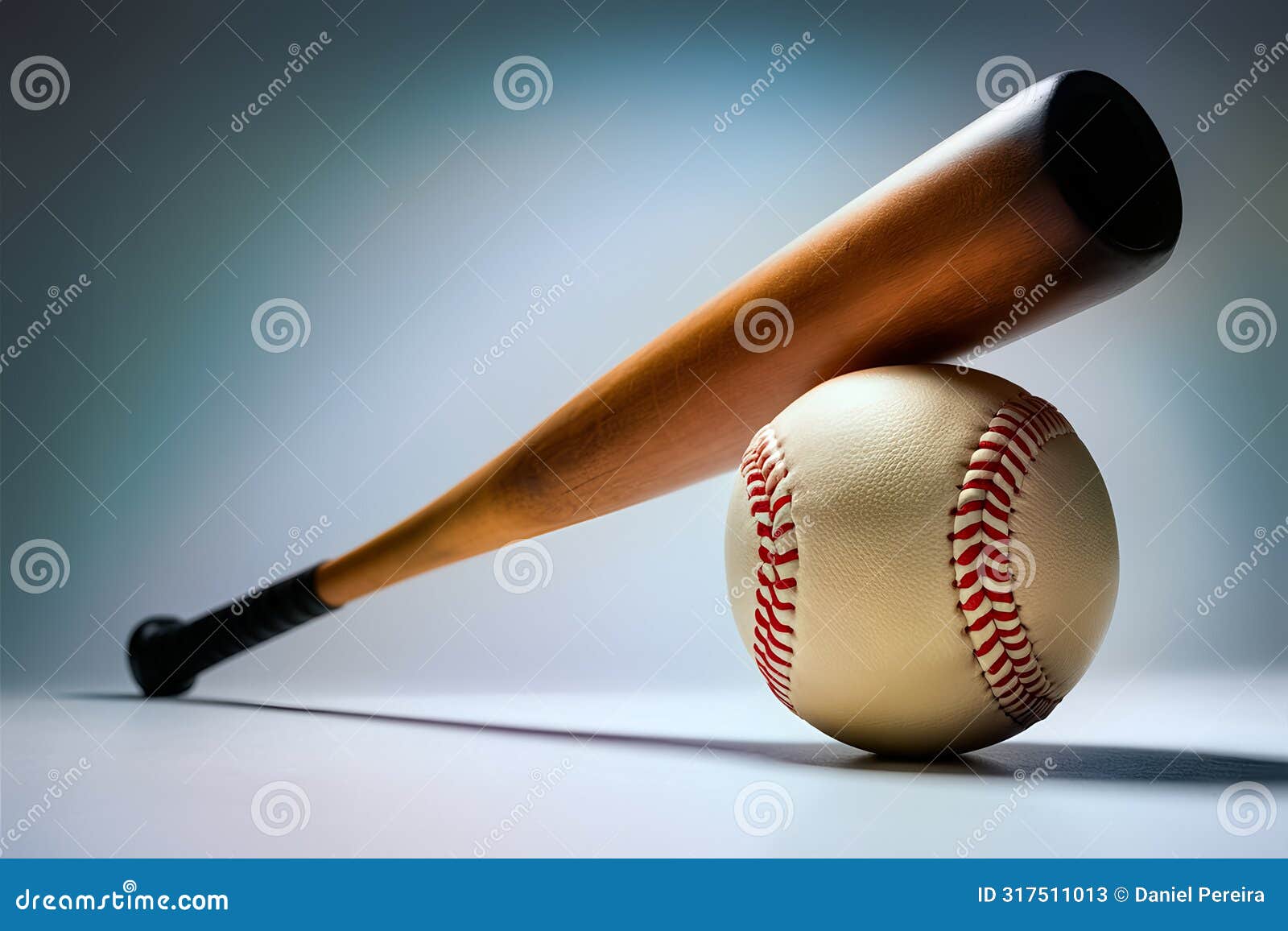 Baseball Bat Resting on Ball, White Background Stock Illustration ...