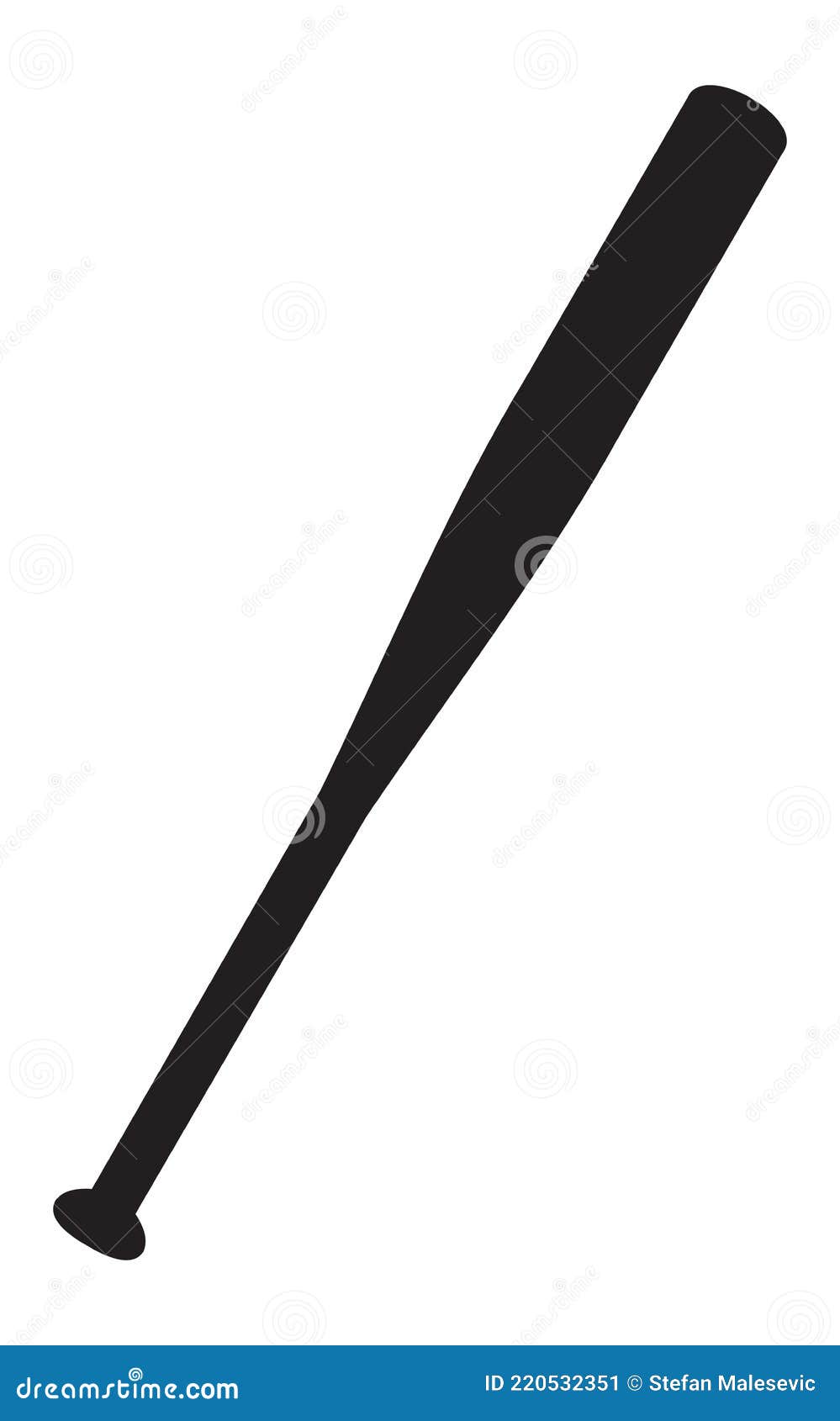 Baseball bat silhouette stock vector. Illustration of black - 220532351