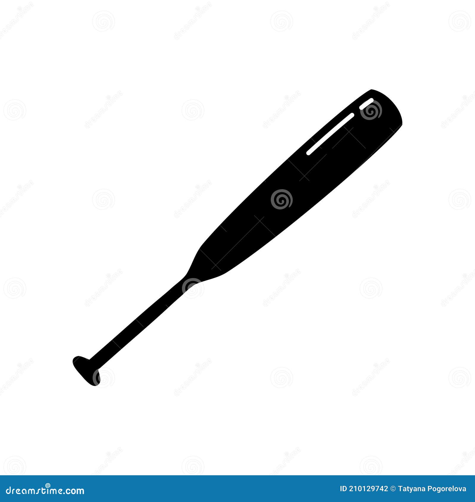 Baseball bat. Silhouette stock vector. Illustration of sport - 210129742