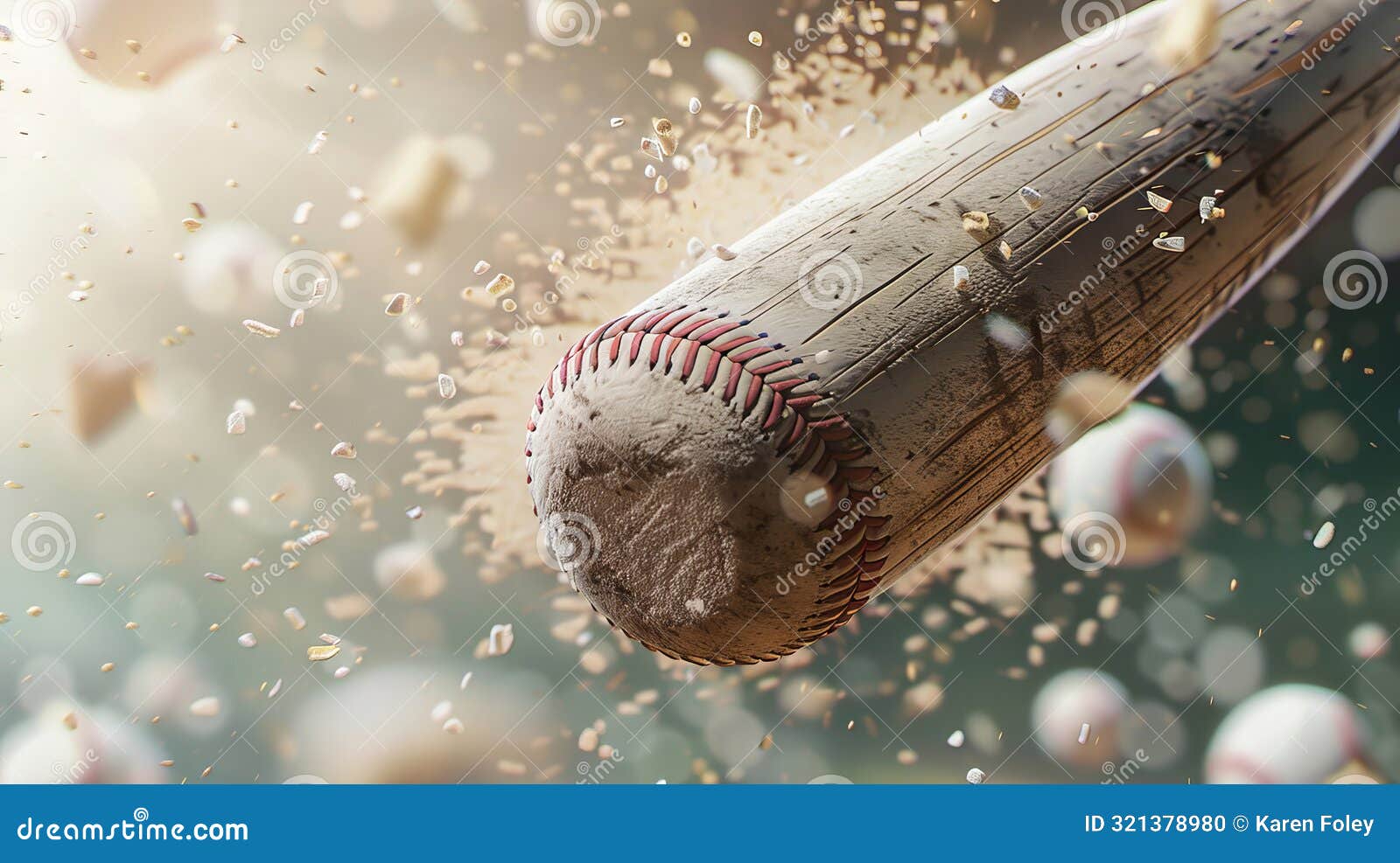 Baseball Bat Striking Exploding Baseball Stock Illustration ...