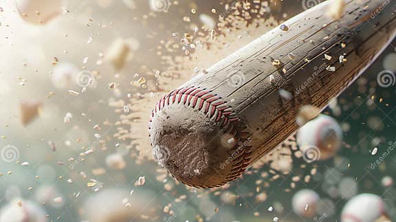 Baseball Bat Striking Exploding Baseball Stock Illustration - Illustration of baseball, screen ...