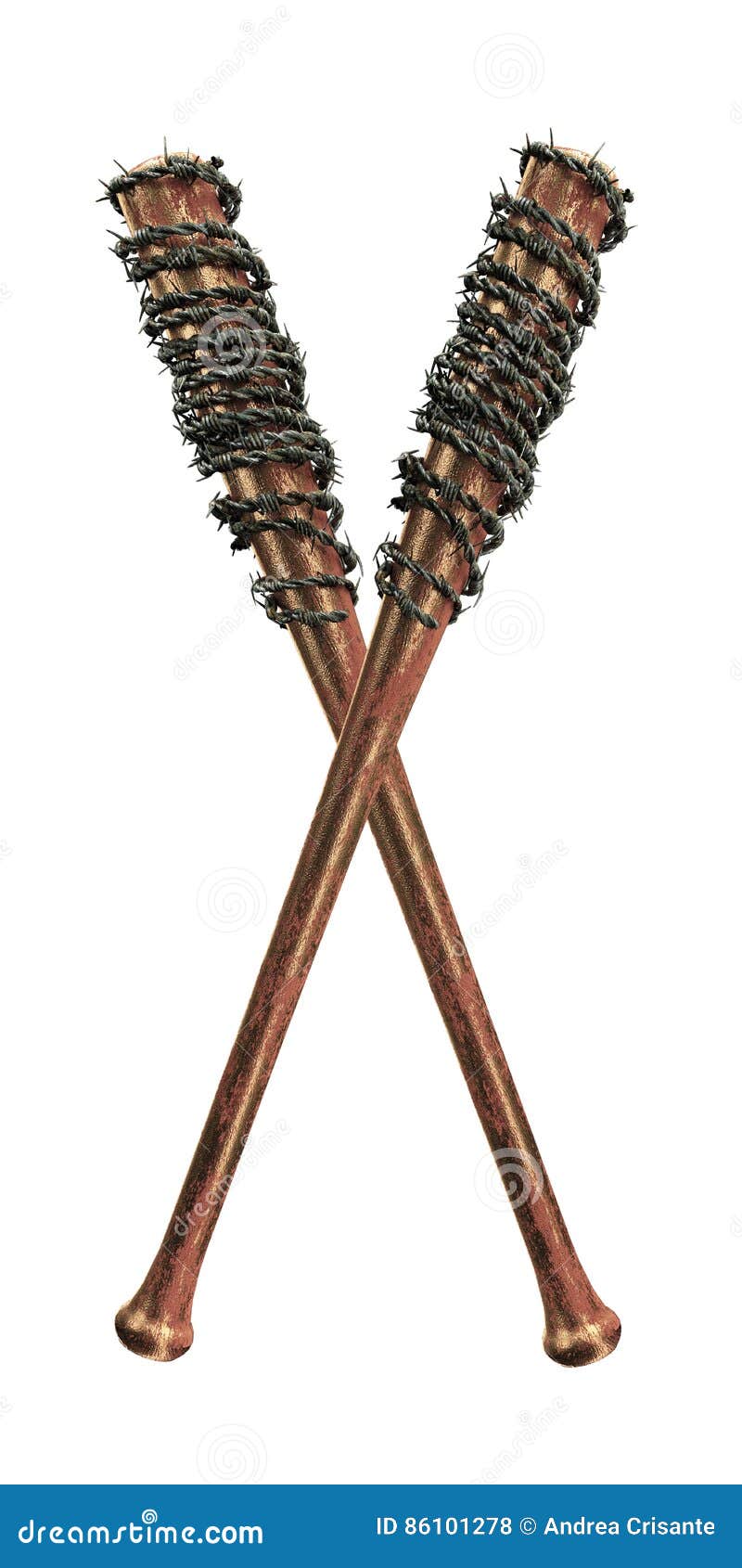 Baseball Bats with Barbed Wire Stock Illustration - Illustration of ...