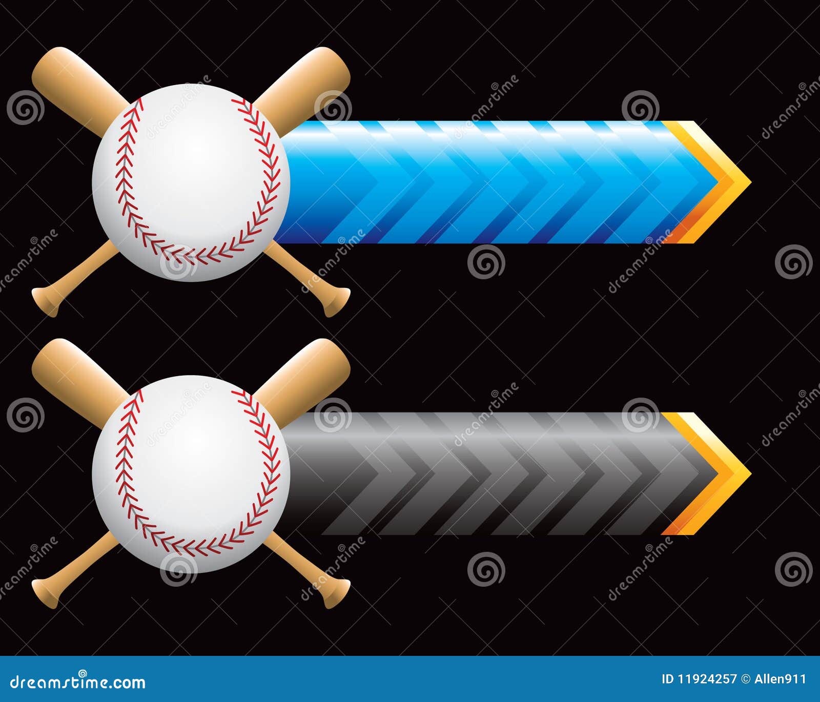 Baseball and Bats on Blue and Black Arrows Stock Vector - Illustration ...