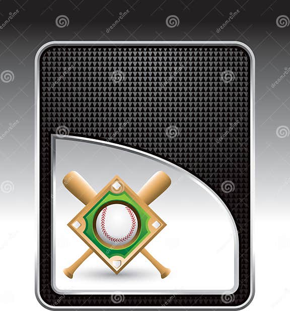 Baseball Bats and Diamond on Black Background Stock Vector ...