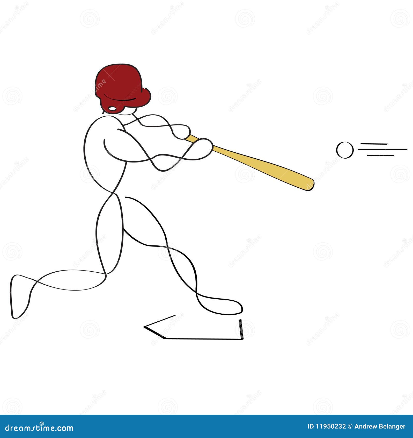 Baseball batter stock vector. Illustration of swing, home - 11950232