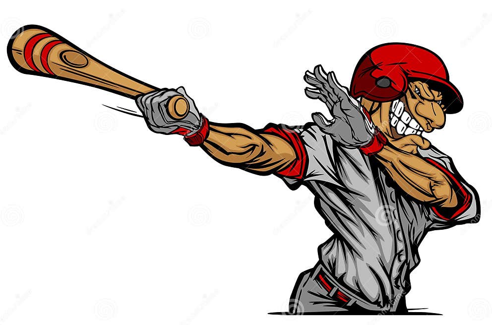 Baseball Batter Hitting Cartoon Vector Image Stock Vector ...