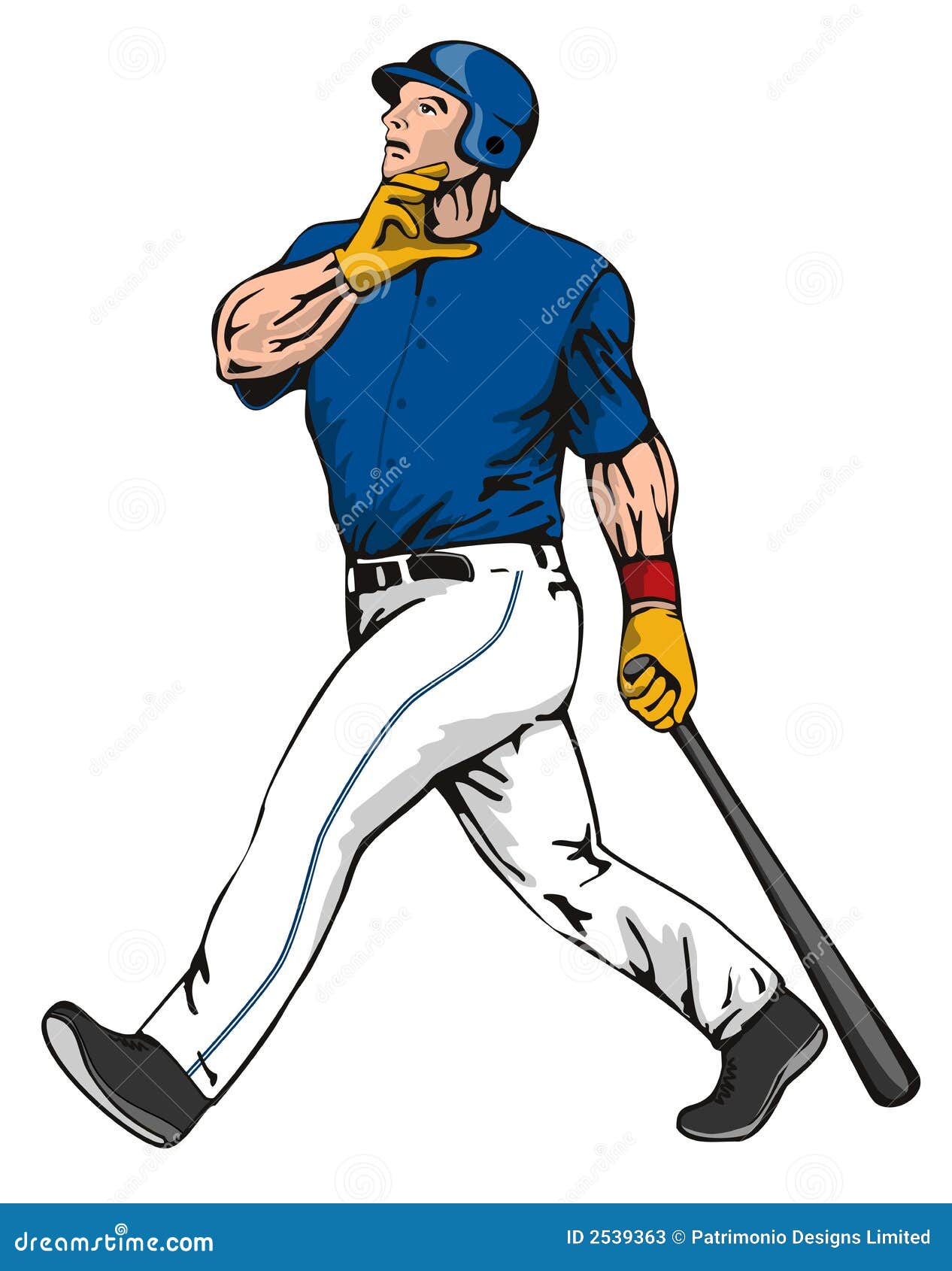 Baseball batter looking up stock illustration. Illustration of homer ...