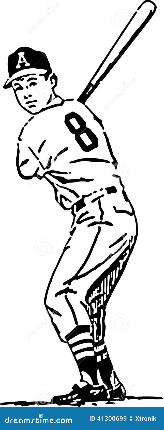 Baseball batter stock illustration. Illustration of swing - 41300699
