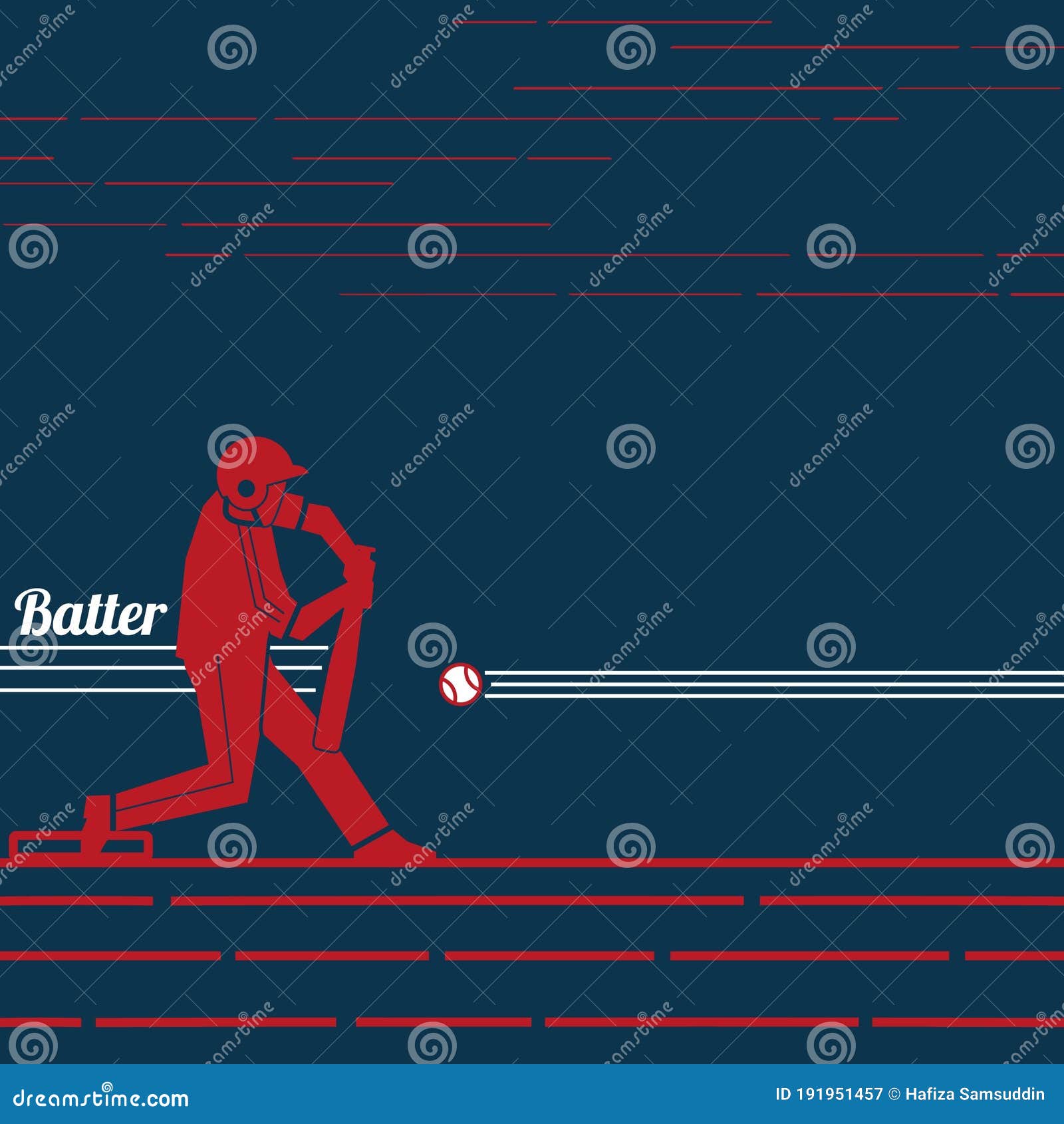 Baseball Batter. Vector Illustration Decorative Design Stock Vector ...