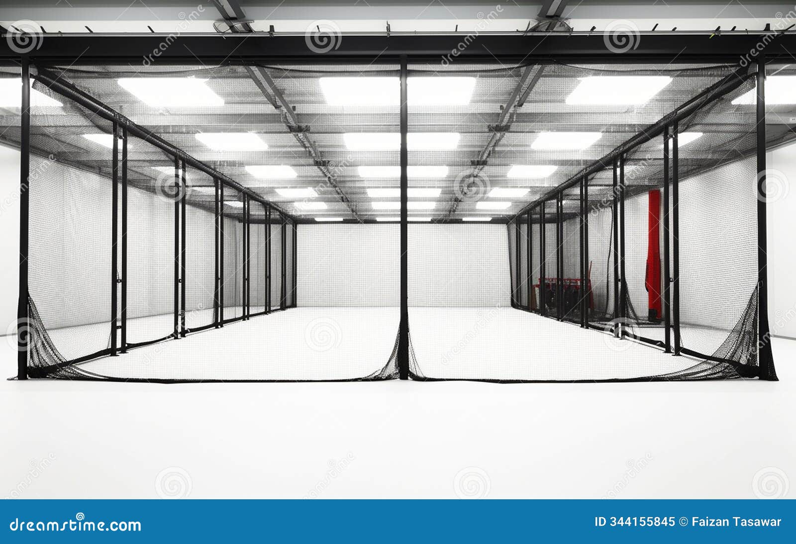 Baseball Batting Cage Against White Backdrop Stock Image - Image of ...