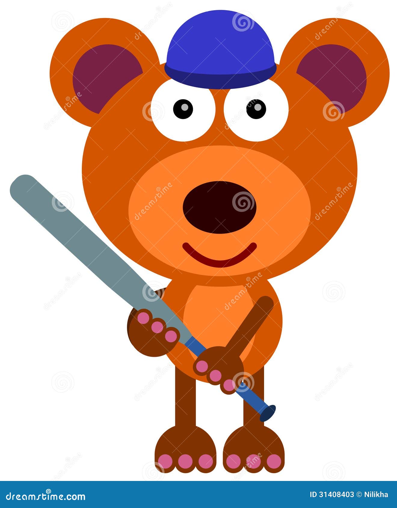 Baseball bear stock illustration. Illustration of play - 31408403