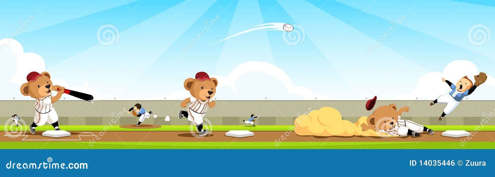 Baseball Bear Team Sequence Stock Vector - Illustration of hitting ...