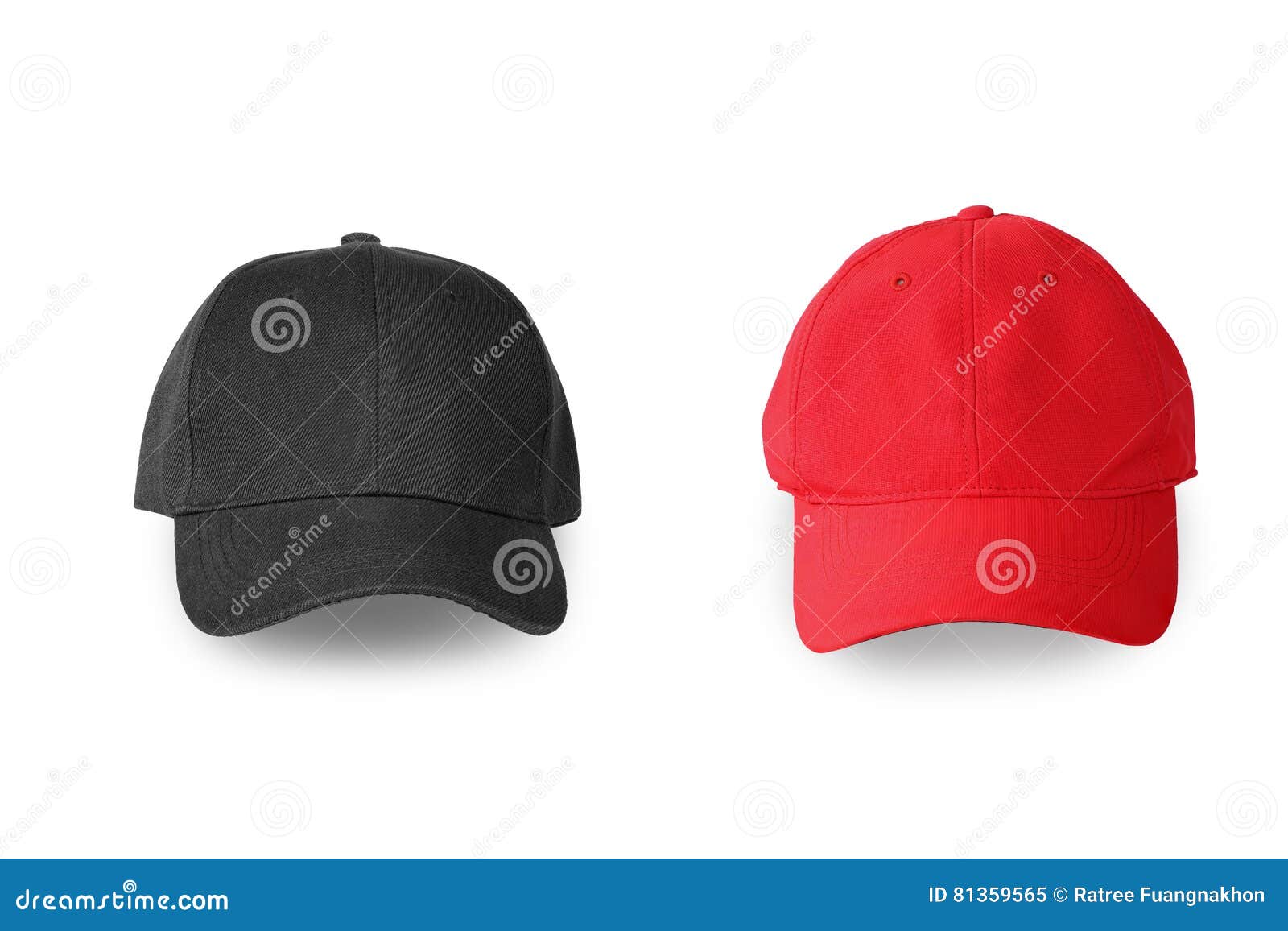 Baseball Black and Red Cap Isolated on White Background. Stock Image ...