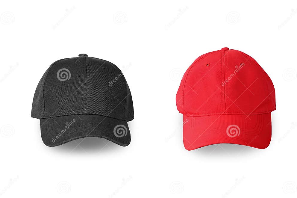 Baseball Black and Red Cap Isolated on White Background. Stock Image ...